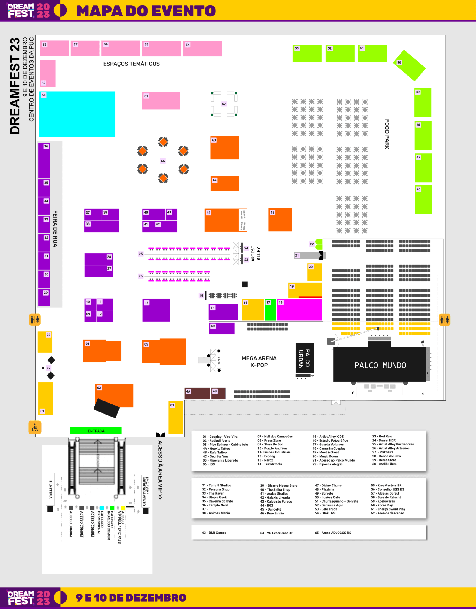 Mapa do Evento – Dreamfest – Mega Festival Geek